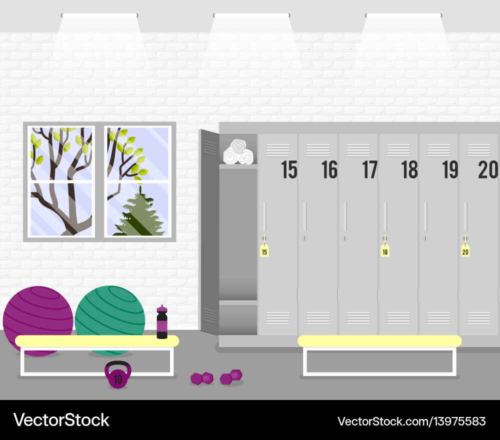 Fitness Gym Locker Room Royalty Free Vector Image