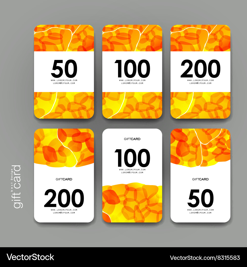 Gift coupon discount card template with abstract Vector Image