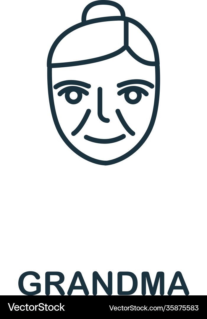 Grandma icon from elderly care collection simple Vector Image