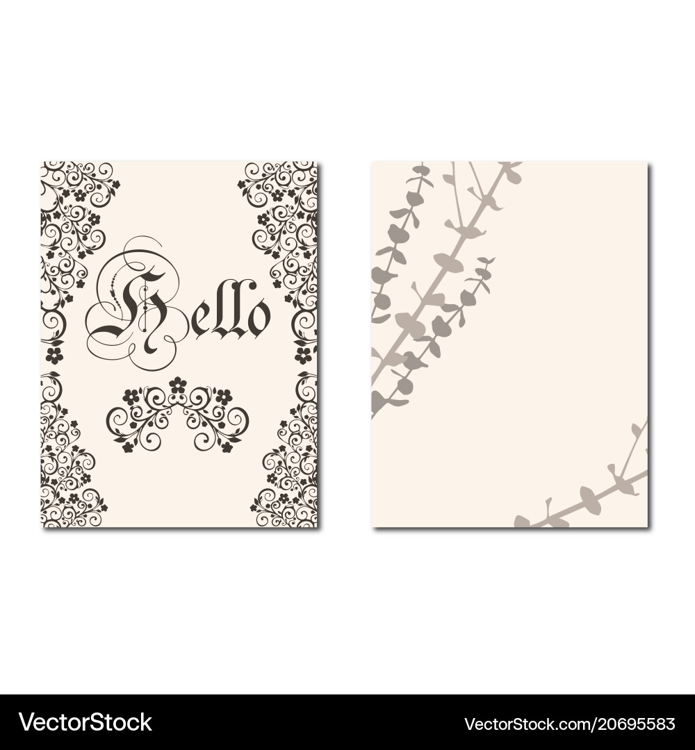 Greeting card with calligraphic inscription hello Vector Image