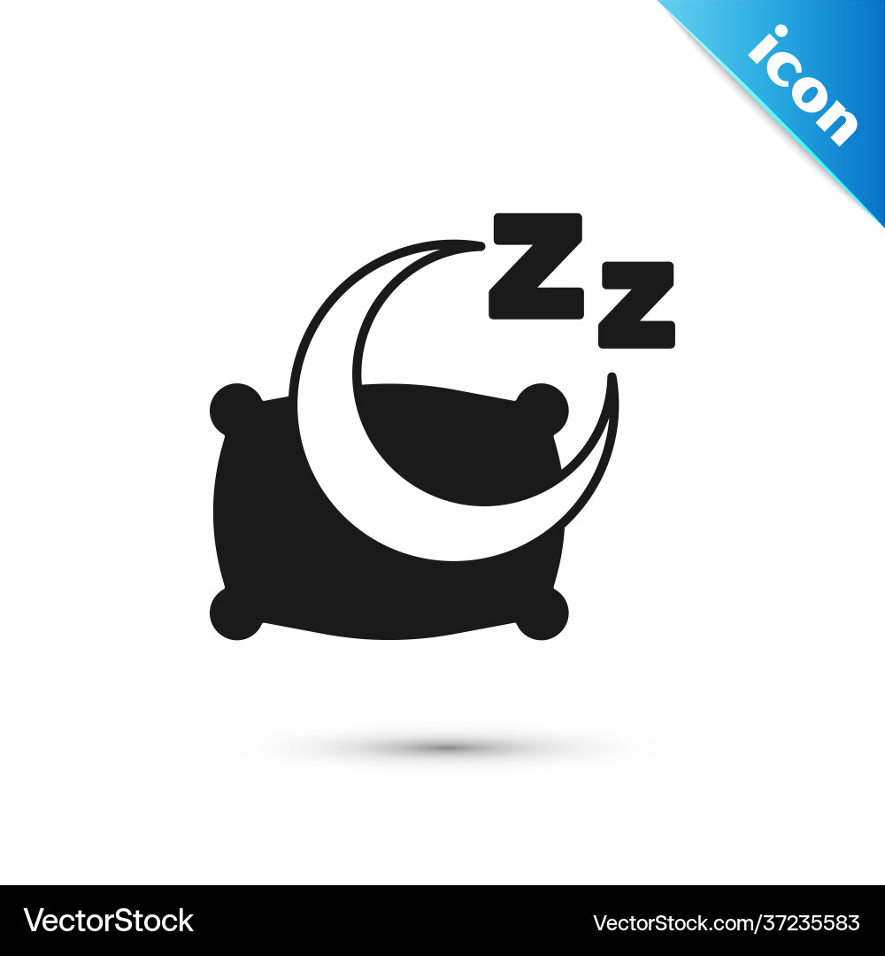 Grey time to sleep icon isolated on white Vector Image