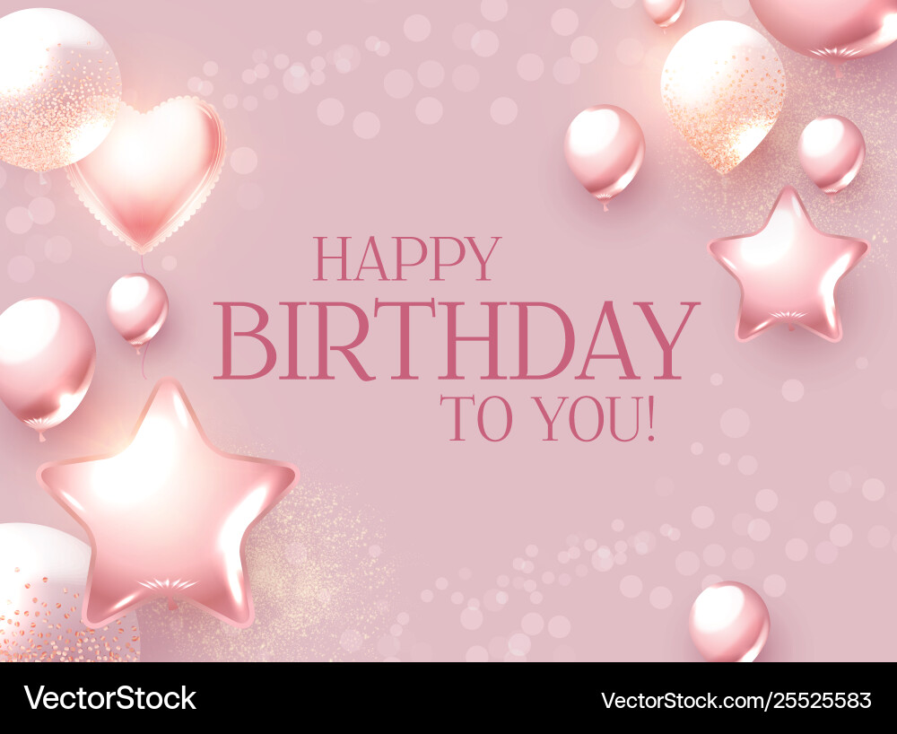 Happy birthday congratulations card template Vector Image