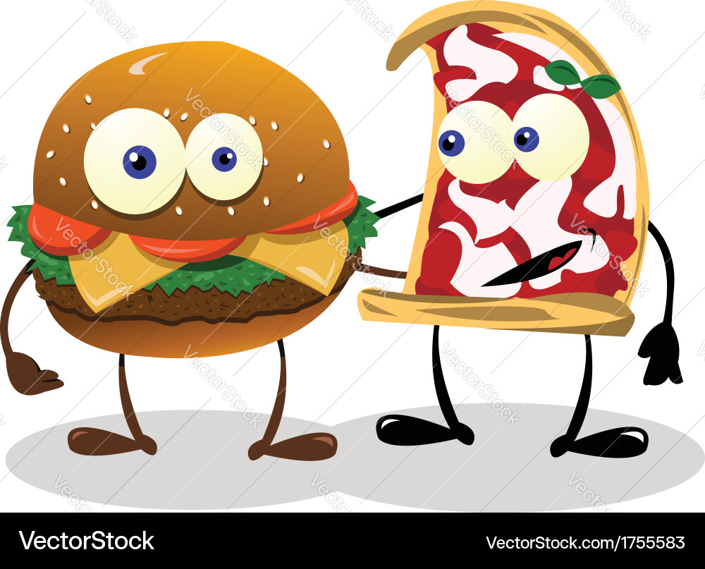 Happy food friends Royalty Free Vector Image - VectorStock