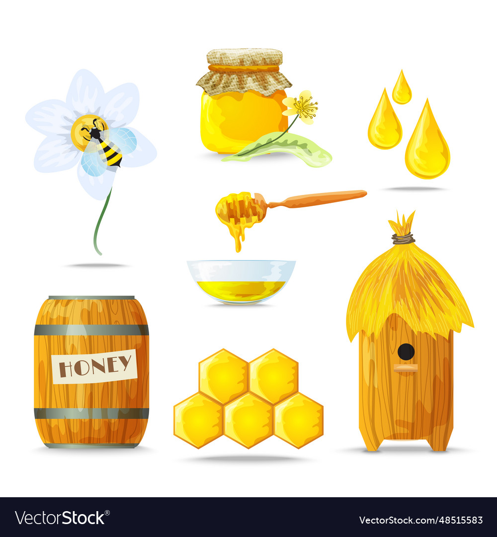 Honey icons set Royalty Free Vector Image - VectorStock