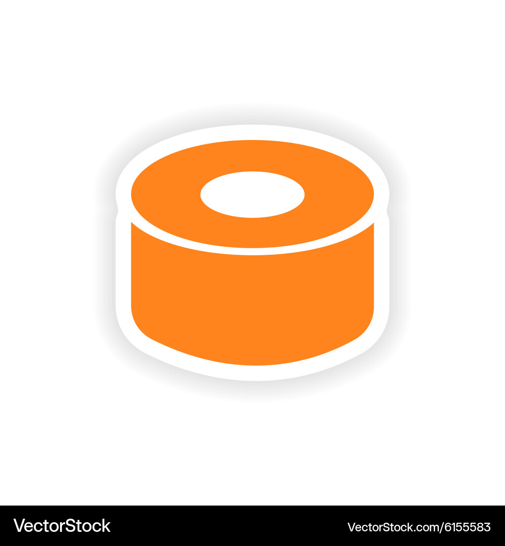 Icon sticker realistic design on paper sushi Vector Image