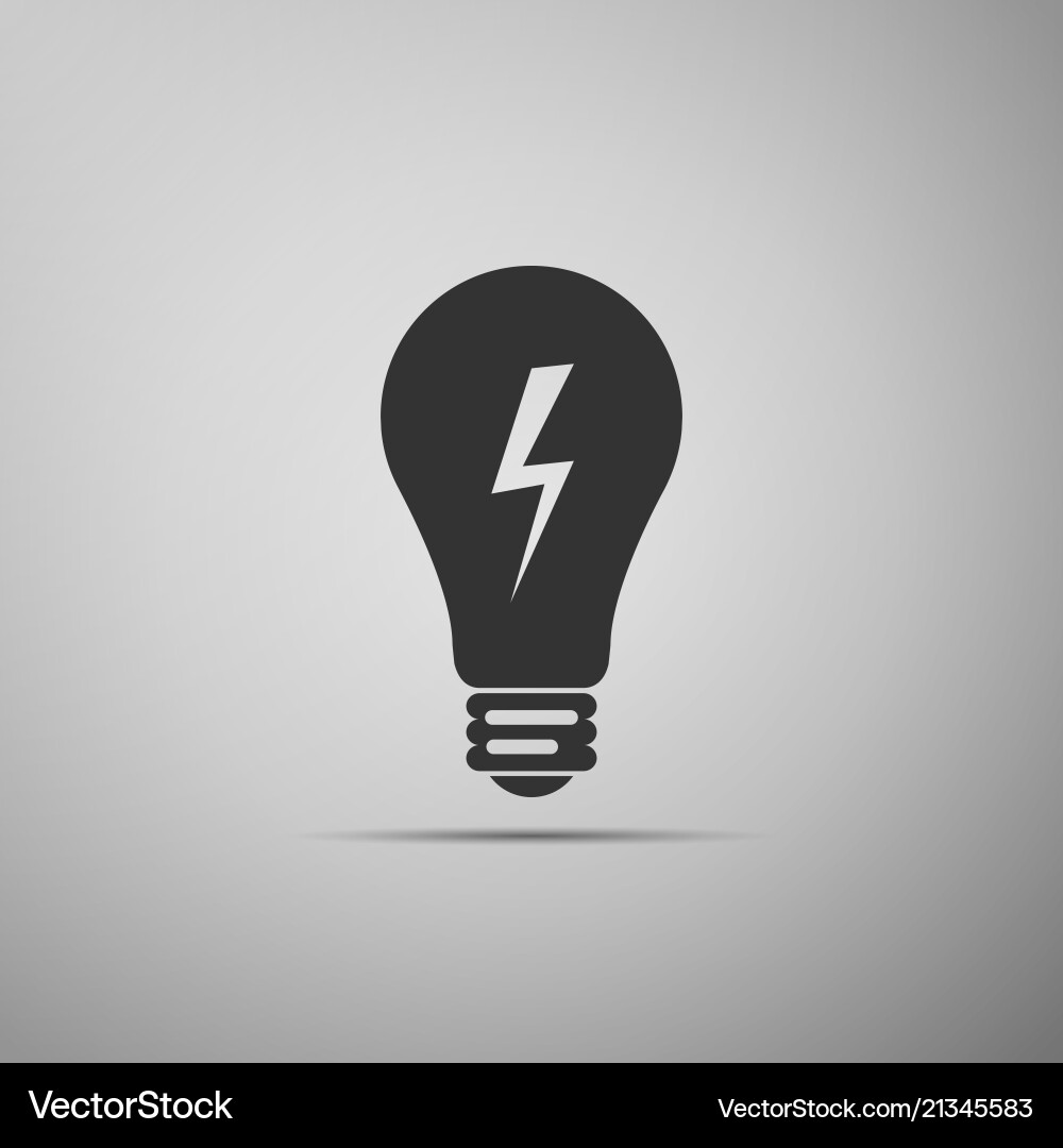 Light lamp sign bulb with lightning symbol icon Vector Image