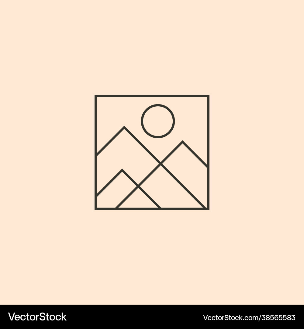 Line art landscape minimalist logo design Vector Image