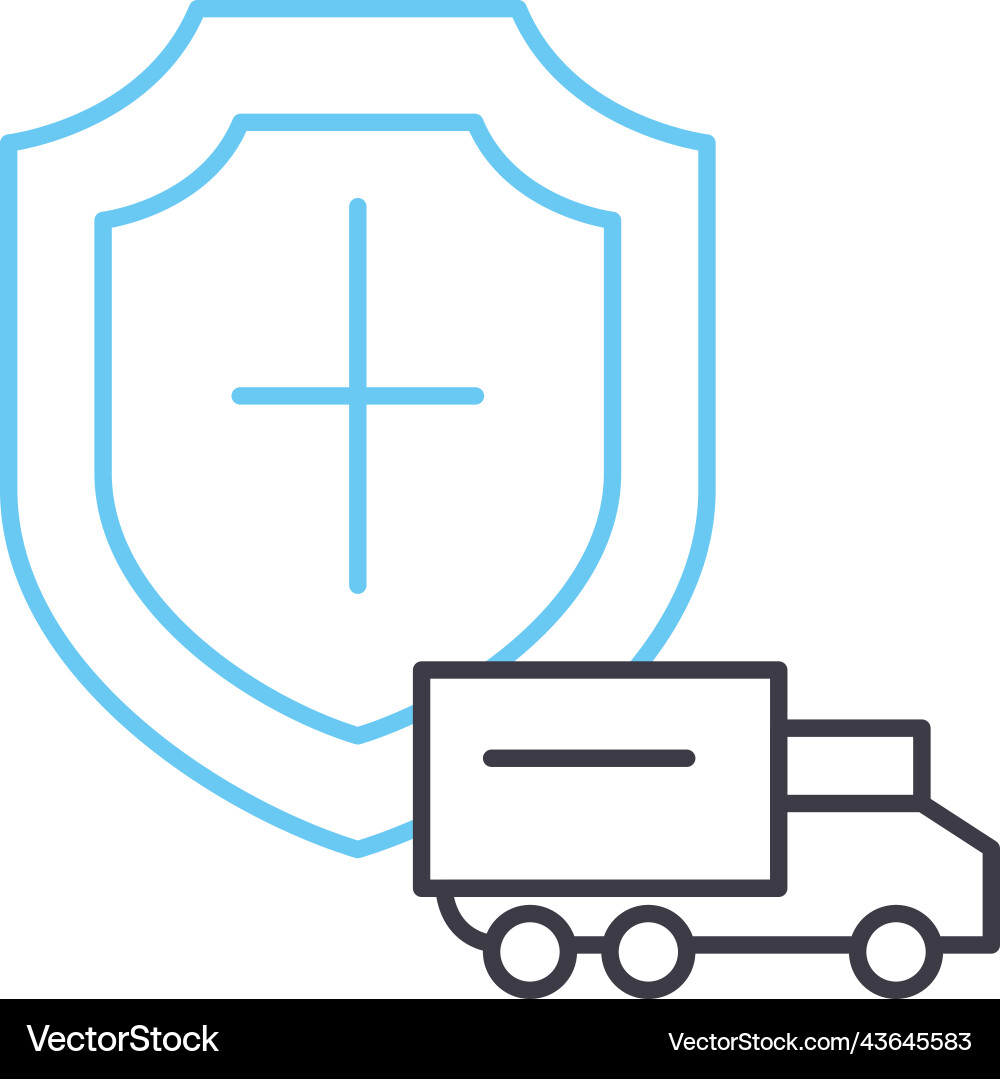Logistics insurance line icon outline symbol Vector Image
