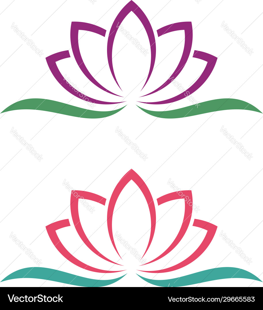 Lotus or lily flower logo template design Vector Image