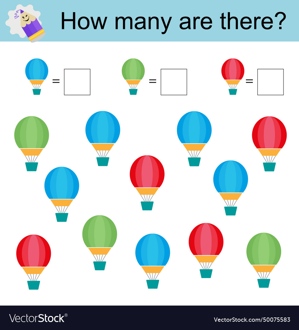 Math activity for kids developing numeracy Vector Image