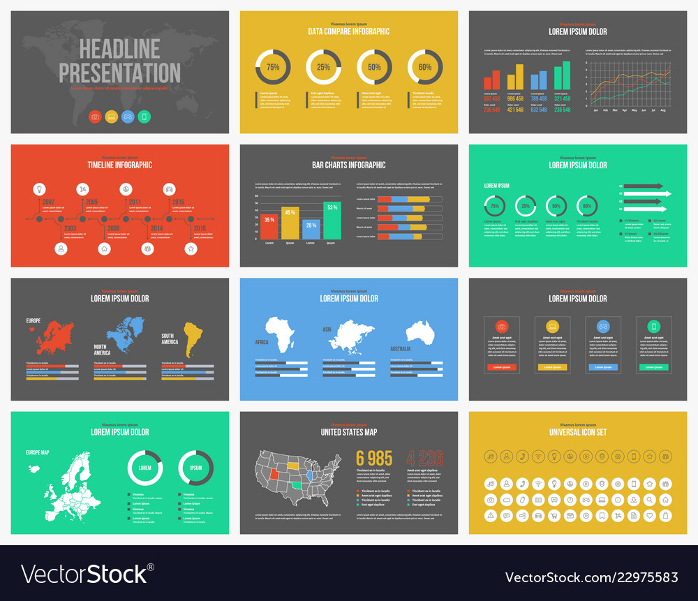 Multipurpose presentation template infographic Vector Image Multipurpose presentation template infographic Vector Image