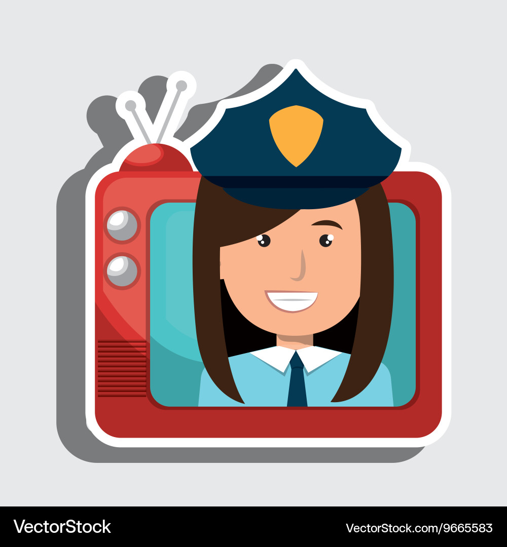 Person within tv isolated icon design Royalty Free Vector