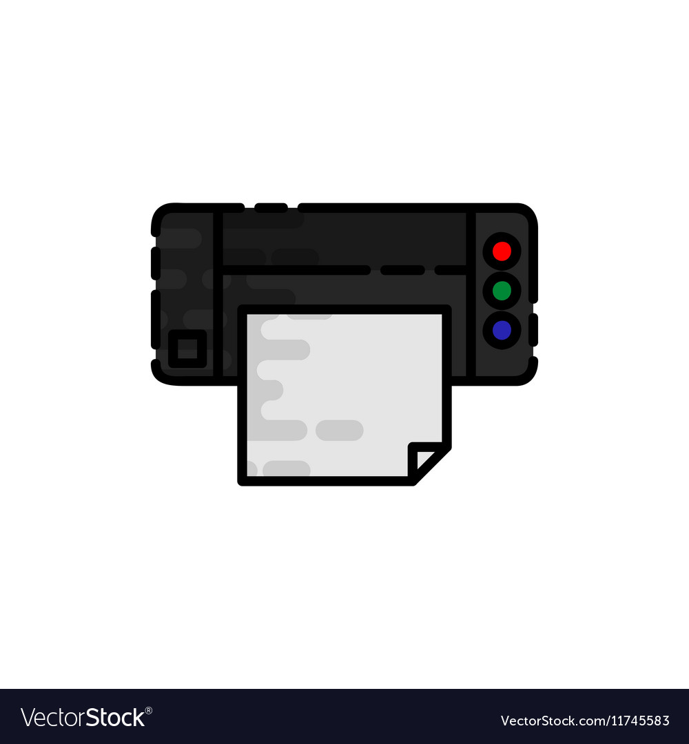 Polygraphy flat icon Royalty Free Vector Image