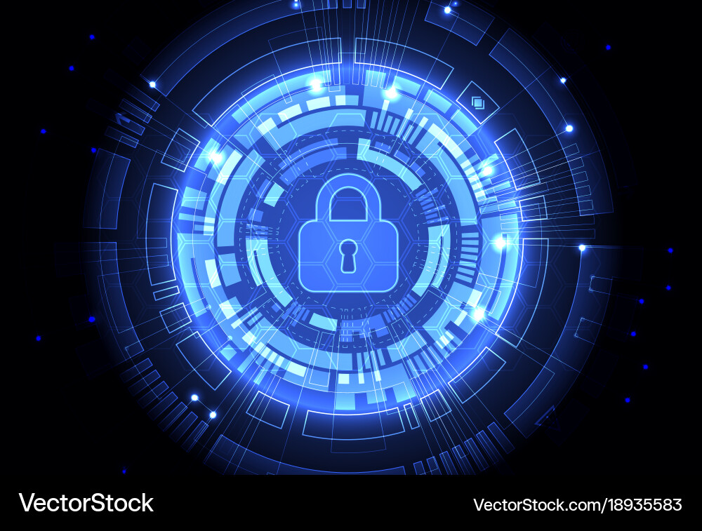 Protection concept of digital and technological Vector Image