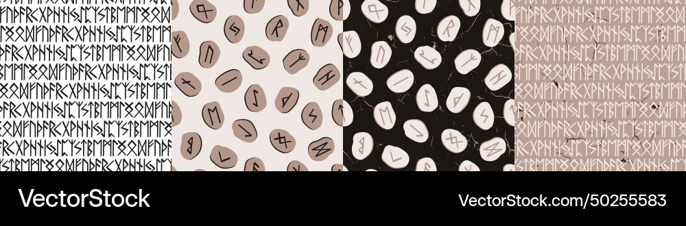 Runic Stone Pattern - Elder Futhark Royalty Free Vector