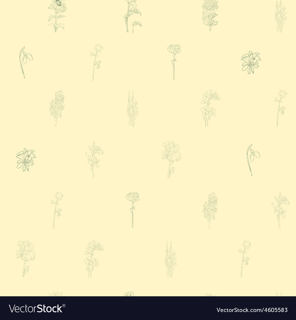 Sparse pattern with flowers Royalty Free Vector Image