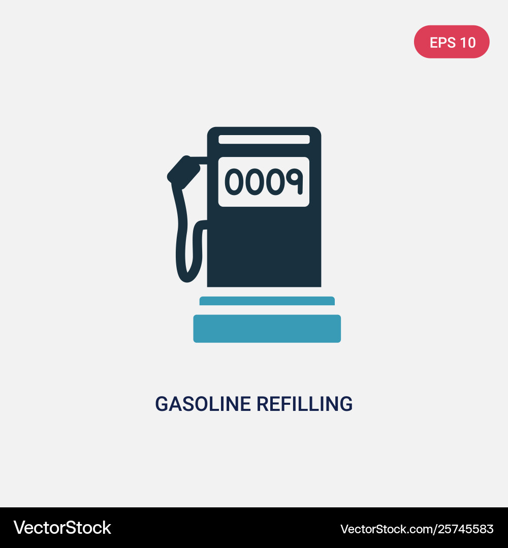 Two color gasoline refilling station icon from Vector Image