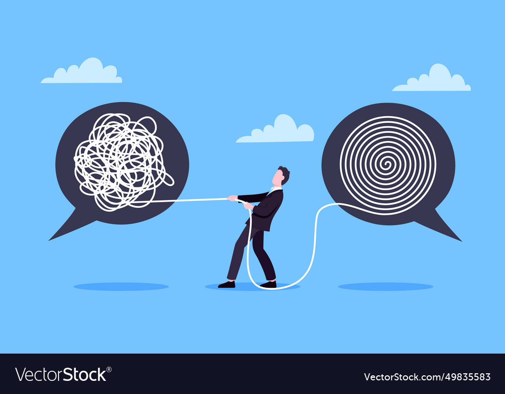 Unravel business chaos process with tangle Vector Image Unravel business chaos process with tangle Vector Image