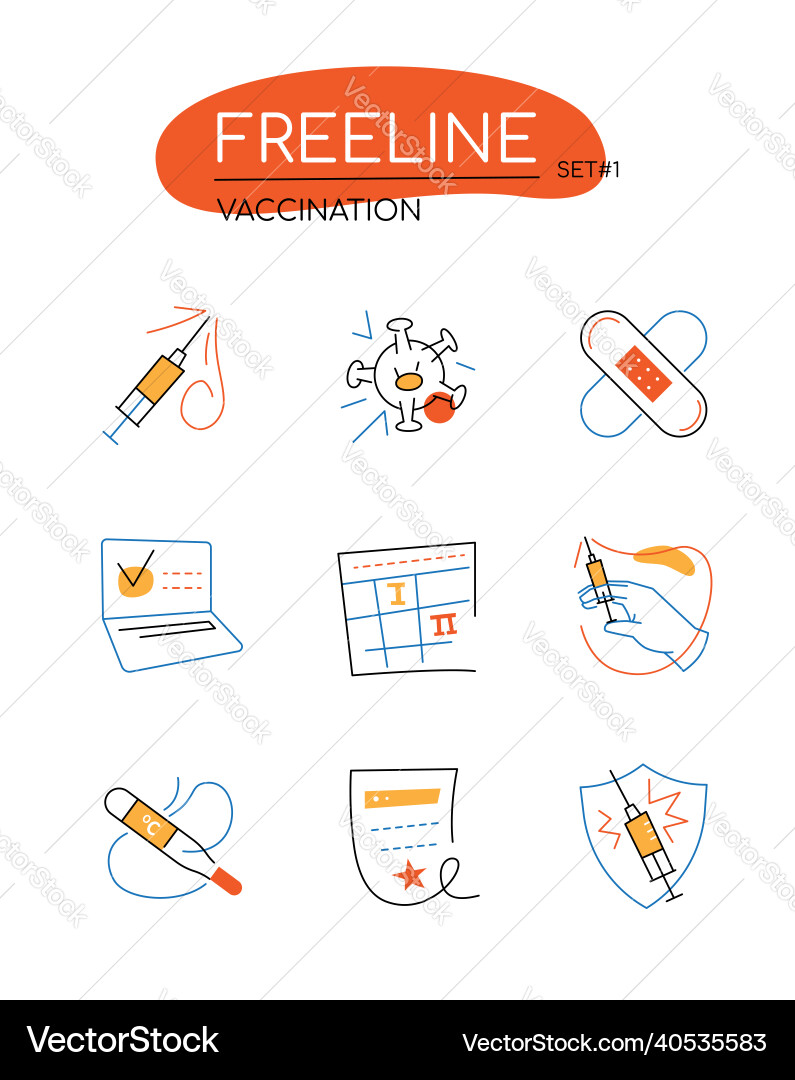Vaccination - modern colorful line design style Vector Image