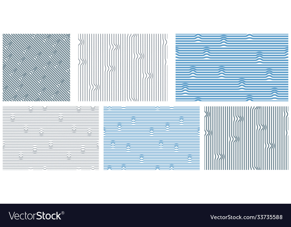 Abstract lines seamless patterns set backgrounds Vector Image