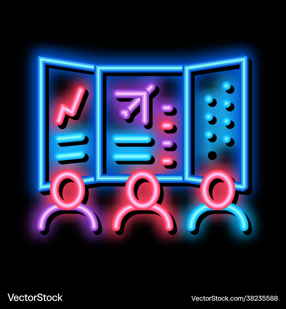 Air navigation dispatcher display neon glow icon Vector Image