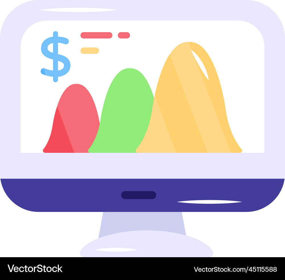 An editable flat icon of online analysis Vector Image