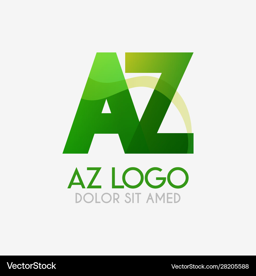 Az logo with striking colors and gradations Vector Image