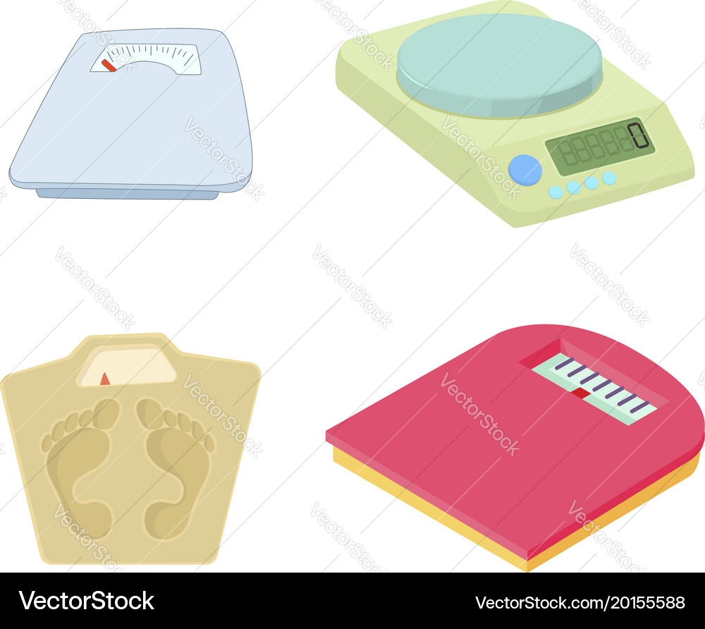 Balance icon set cartoon style Royalty Free Vector Image