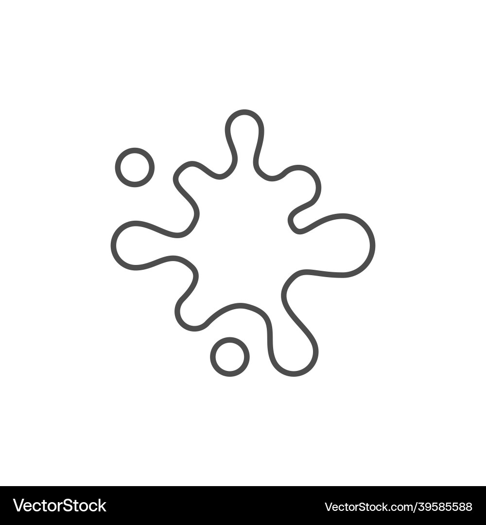 Blot or stain line outline icon Royalty Free Vector Image