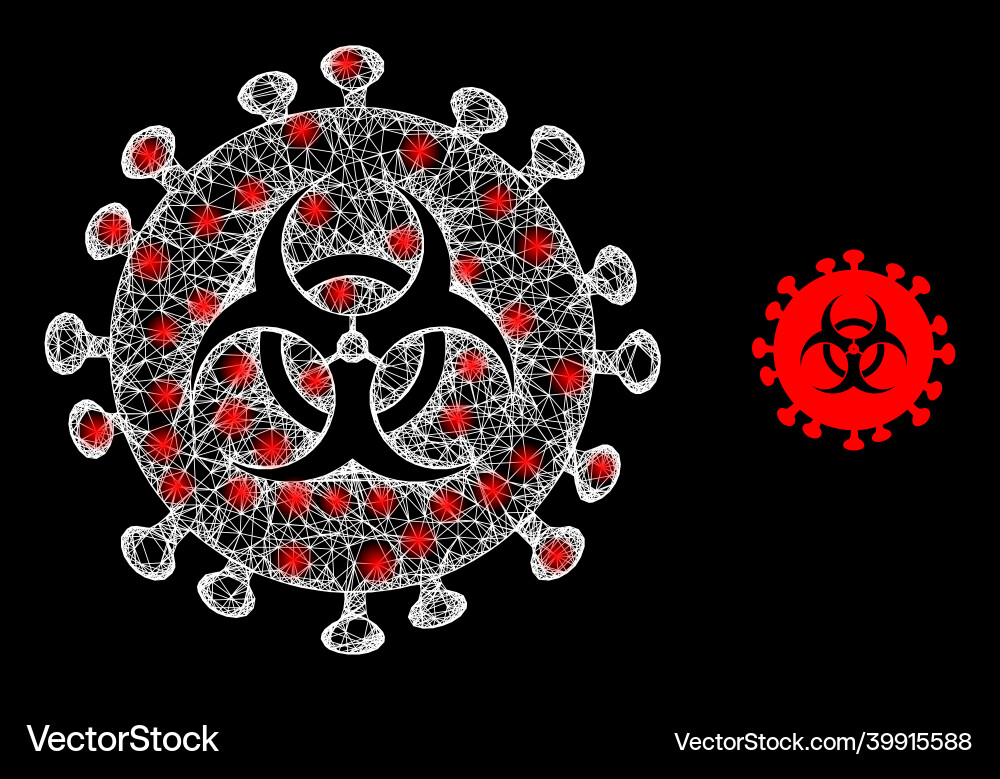 Bright web hazard virus with colorful lightspots Vector Image