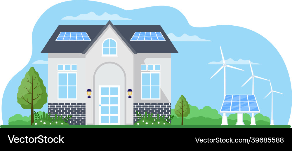 Ecological sustainable energy supply background Vector Image