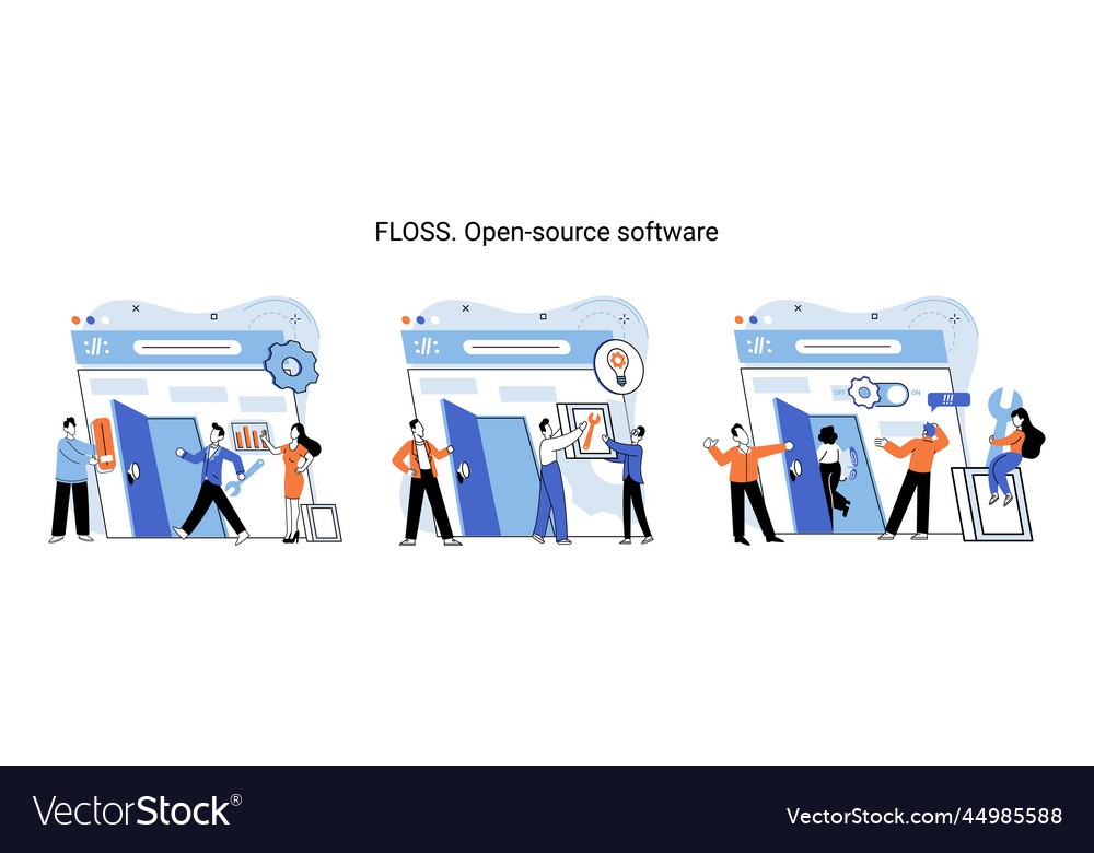 Floss open source software free product anyone Vector Image