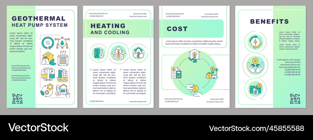 Geothermal heat pump system green brochure Vector Image
