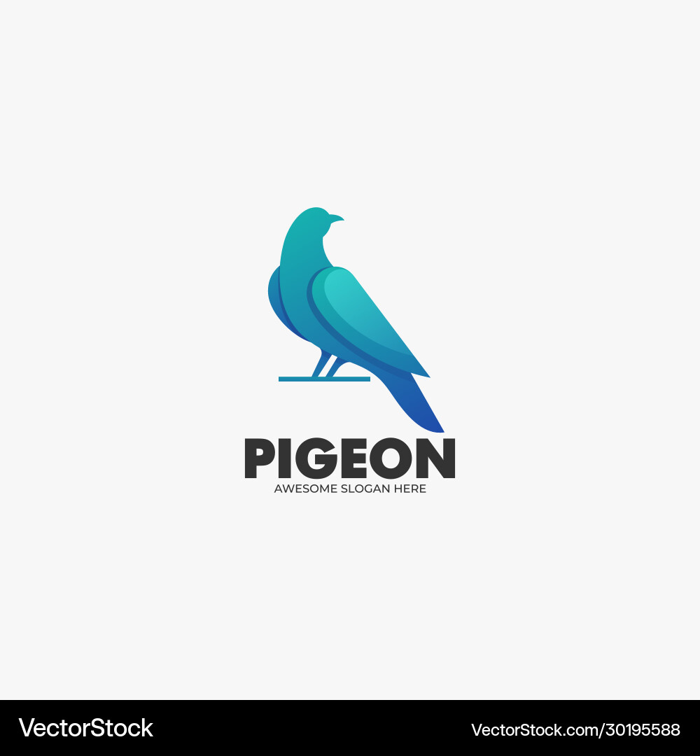 Logo pigeon gradient colorful style Royalty Free Vector