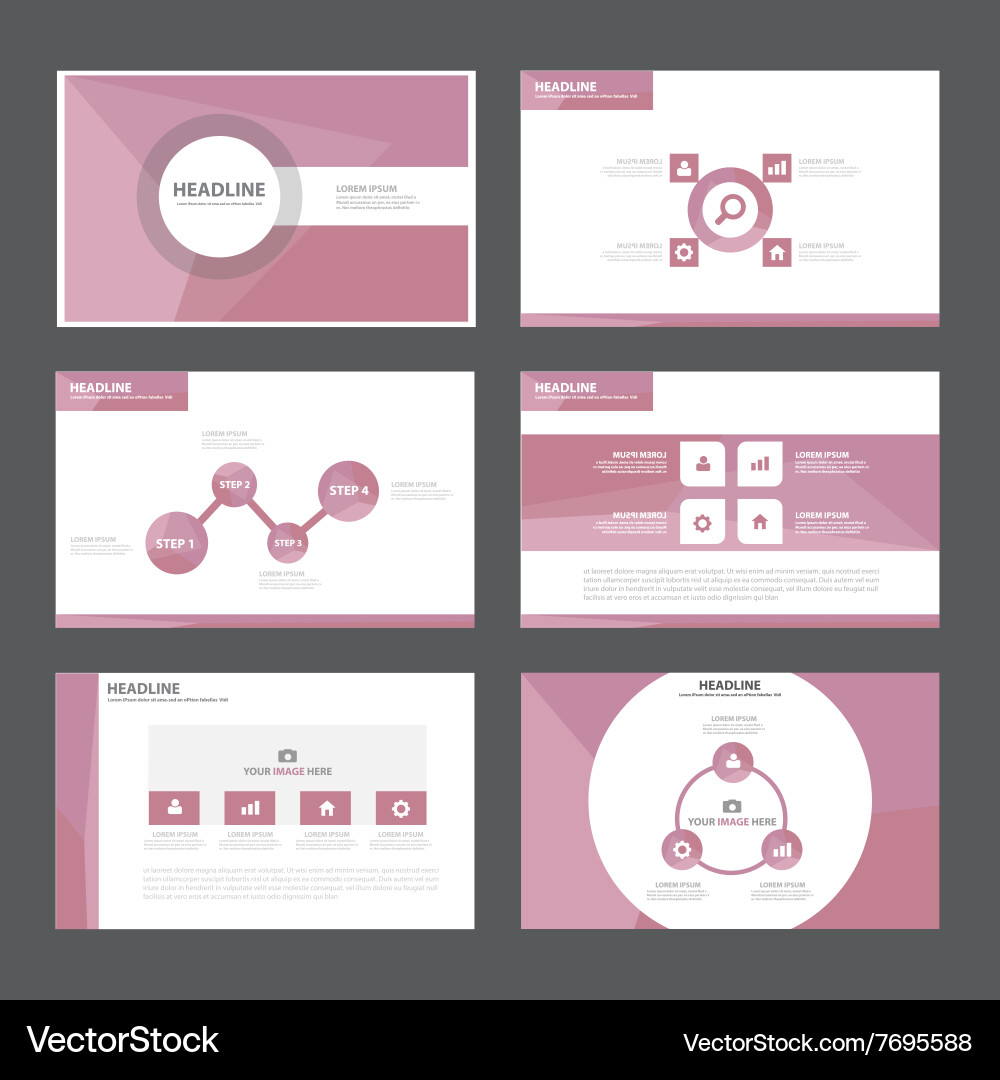 Purple green presentation templates infographic Vector Image