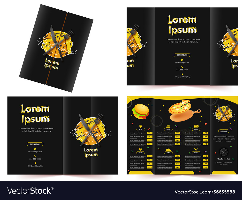 Restaurant or hotel menu card template layout Vector Image