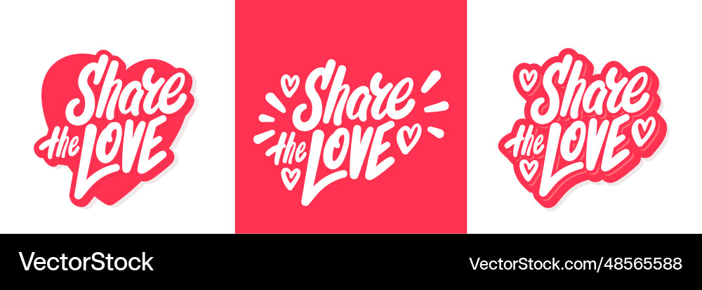 Share the love handwritten lettering Royalty Free Vector