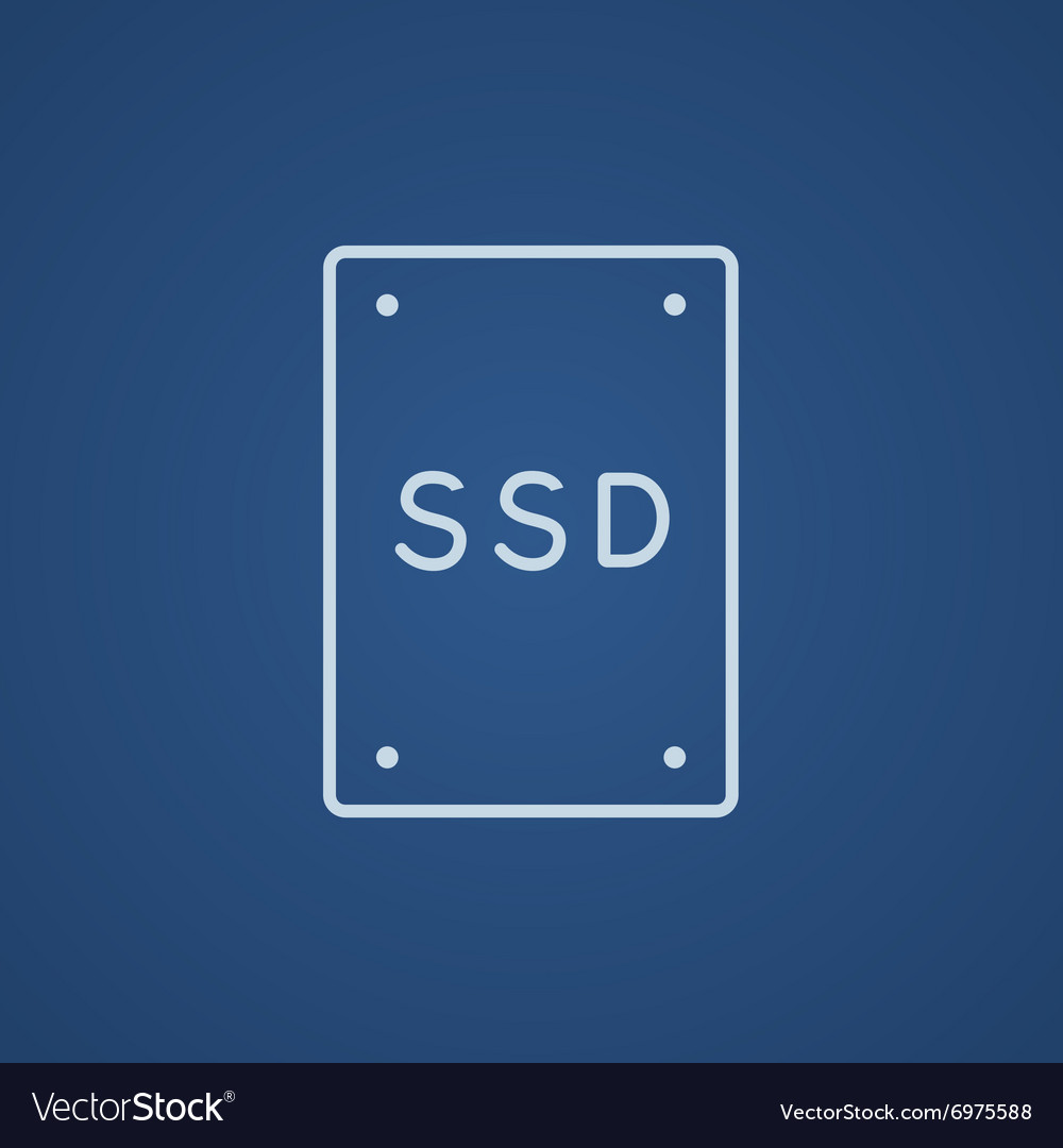 Solid state drive line icon Royalty Free Vector Image