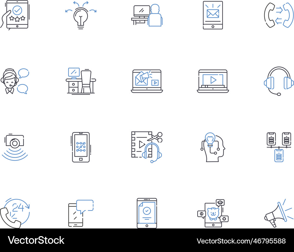 Sonic line icons collection speed hedgehog Vector Image