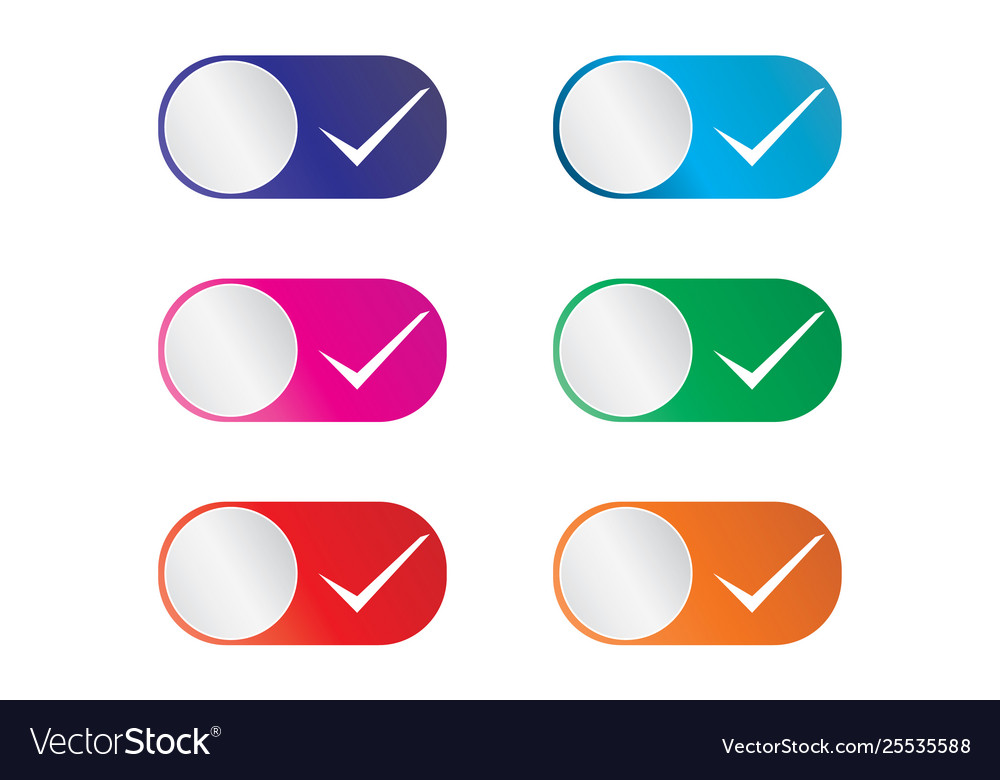 Touch button check mark yes Royalty Free Vector Image