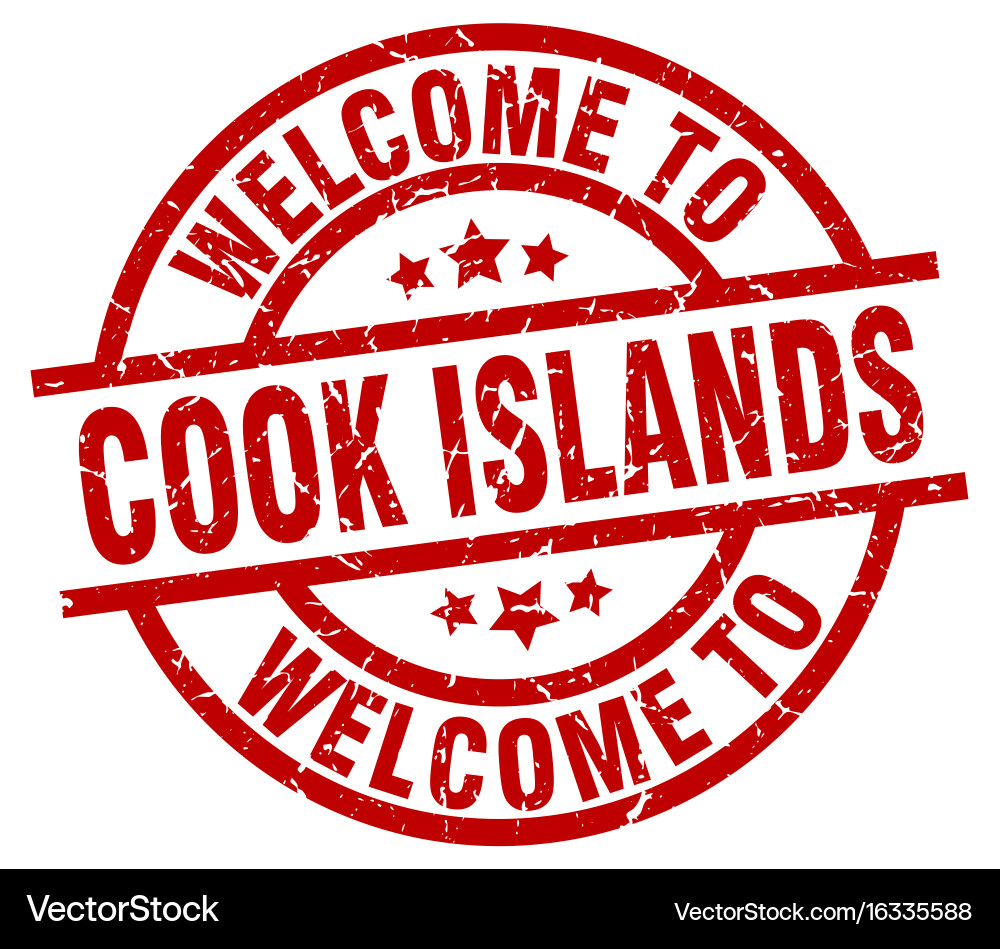 Welcome to cook islands red stamp Royalty Free Vector Image