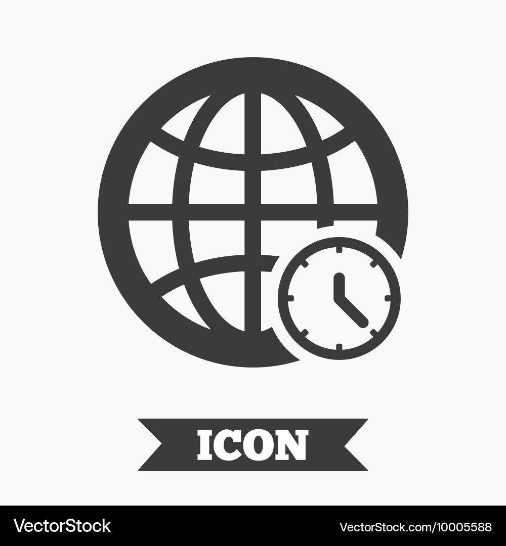 World time sign icon universal time symbol Vector Image
