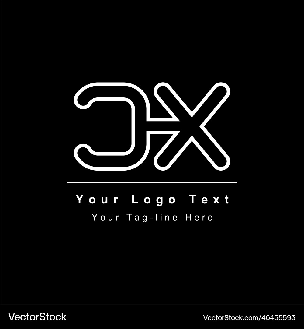 Abstract cx or xc letter icon logo design Vector Image