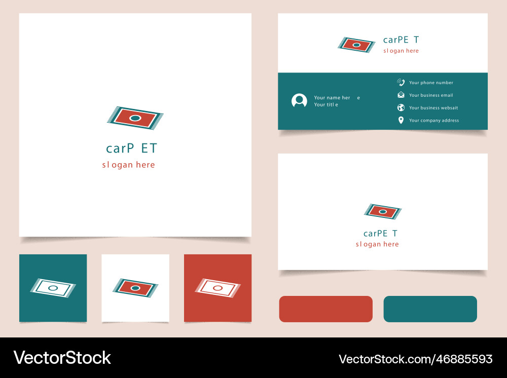 Carpet logo design with editable slogan branding Vector Image