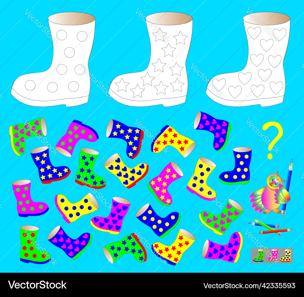 Coloring page with logic puzzle for children need Vector Image