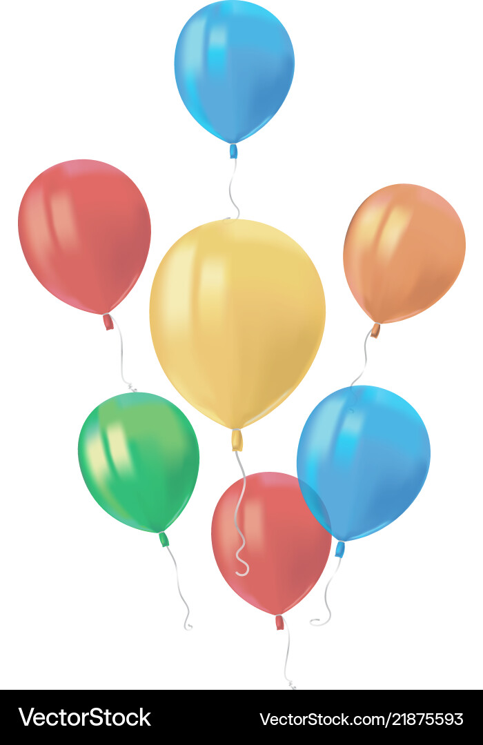 Composition of realistic air flying colorful Vector Image