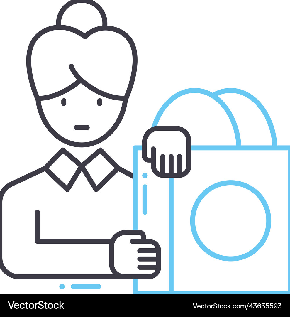 Female customer line icon outline symbol Vector Image