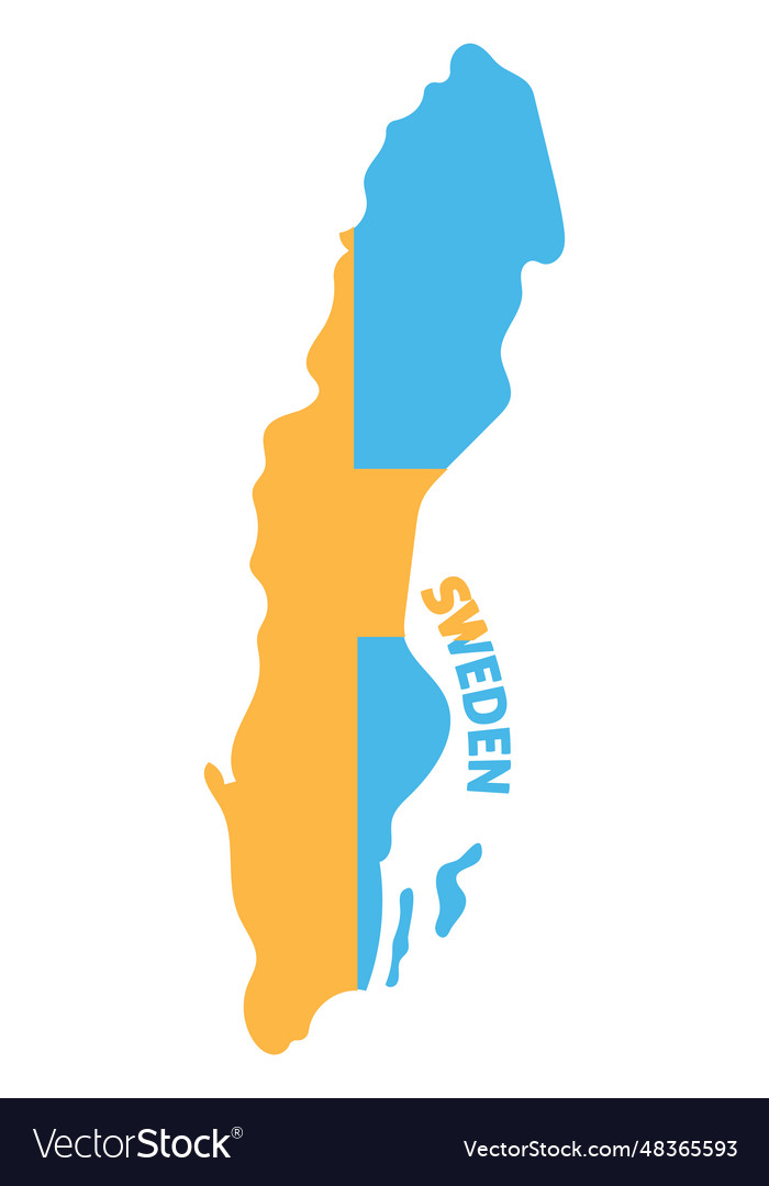 Isolated colored map of sweden with its flag Vector Image