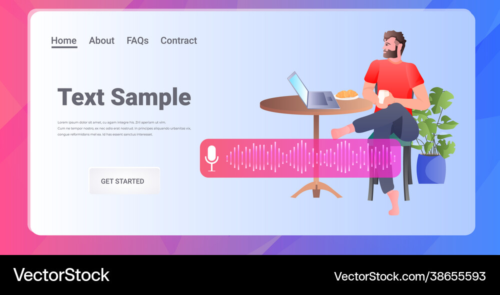 Man communicating voice messages audio chat Vector Image