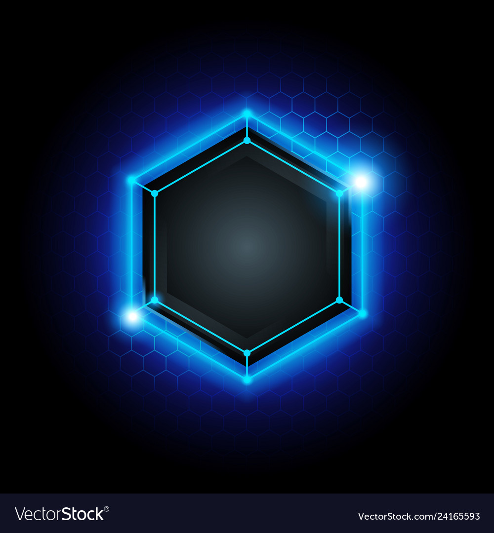 Metal cyber hexagon technology background Vector Image